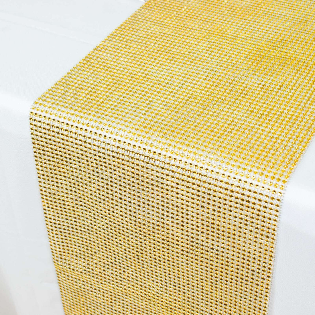 Rhinestone Table Runner 10"x108" Gold | eFavormart