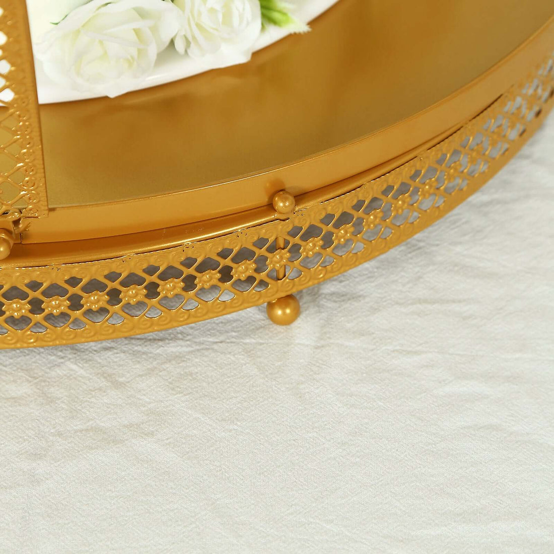 Metal Crown Wedding Cake Stand 26" Gold | eFavormart