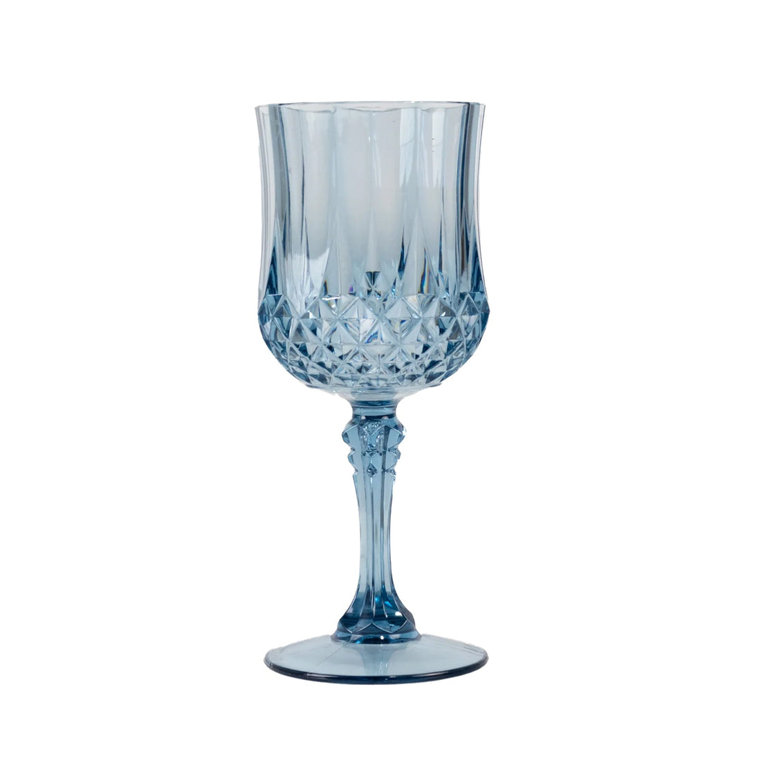 Crystal Cut Wine Goblets Dusty Blue 8oz | eFavormart