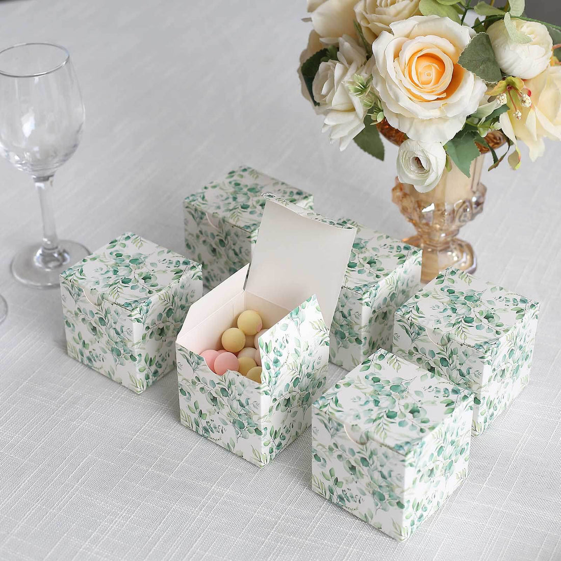 25-Pack White Green Eucalyptus Gift Boxes 3