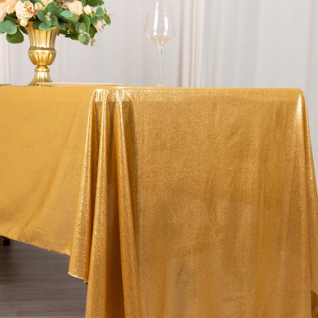 Sequin Dots Tablecloth 60"x126" Gold | eFavormart