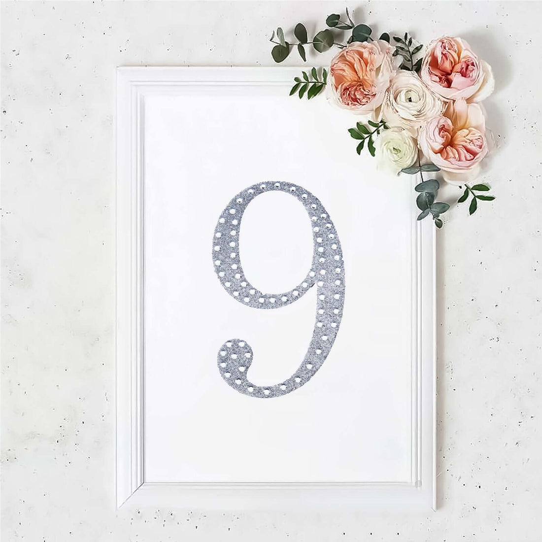 8" Rhinestone Sticker Numbers "9" Silver | eFavormart
