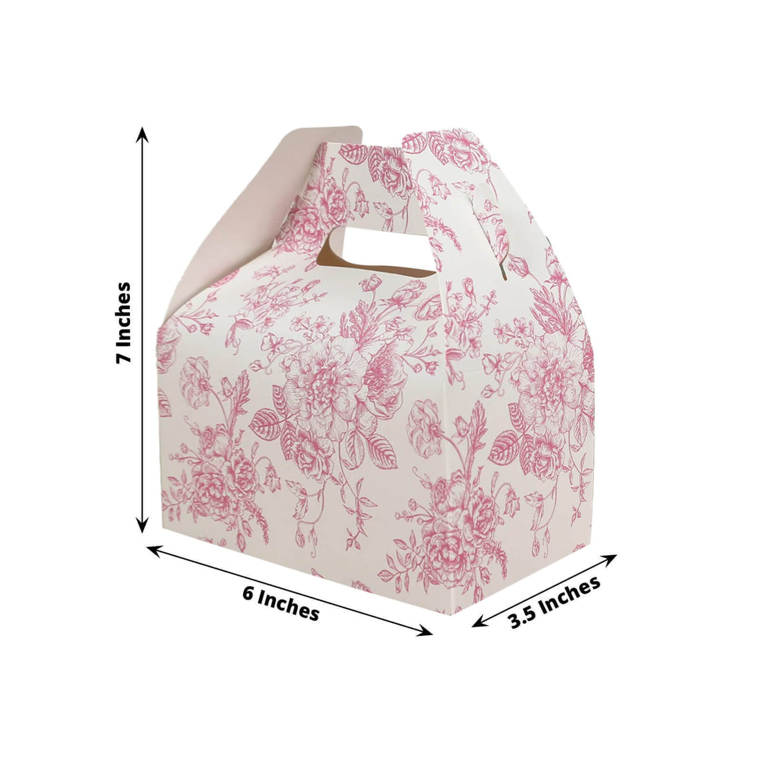 25-Pack White & Pink Gable Favor Boxes | eFavormart