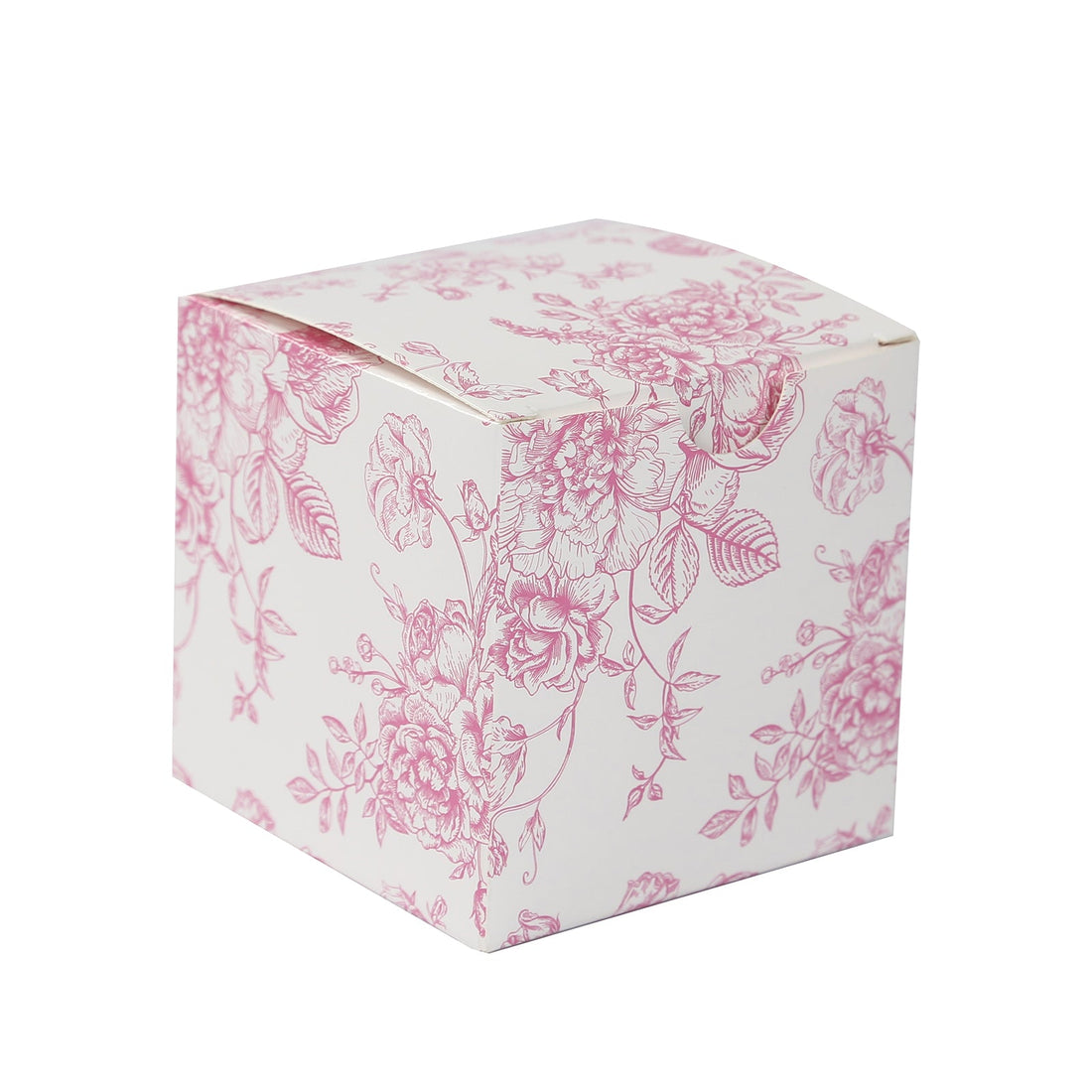 25 Pack White Pink Floral Candy Boxes | eFavormart