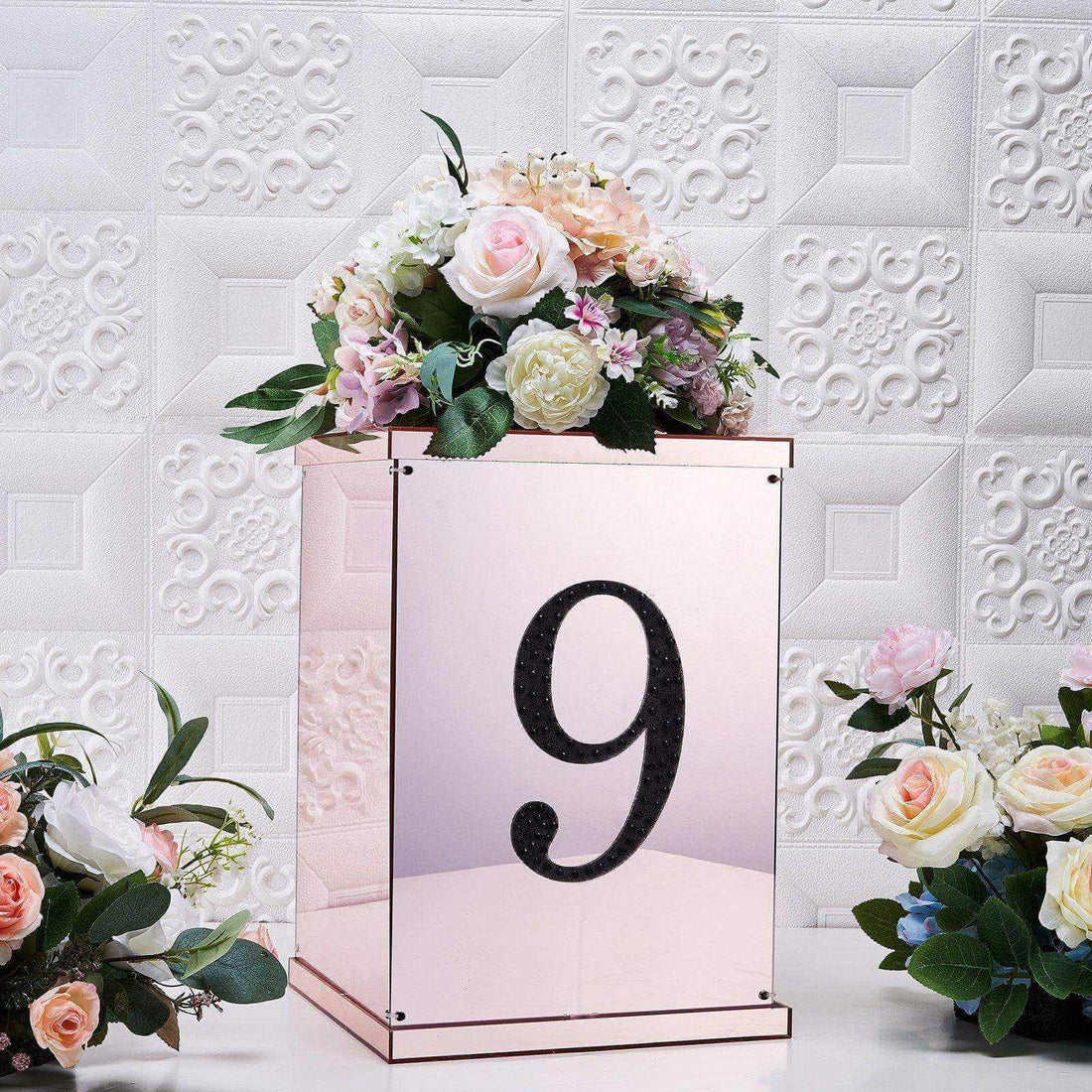8" Rhinestone Sticker Numbers "9" Black | eFavormart