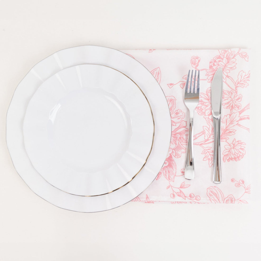 Pink Polyester French Toile Napkins 5 Pack | eFavormart