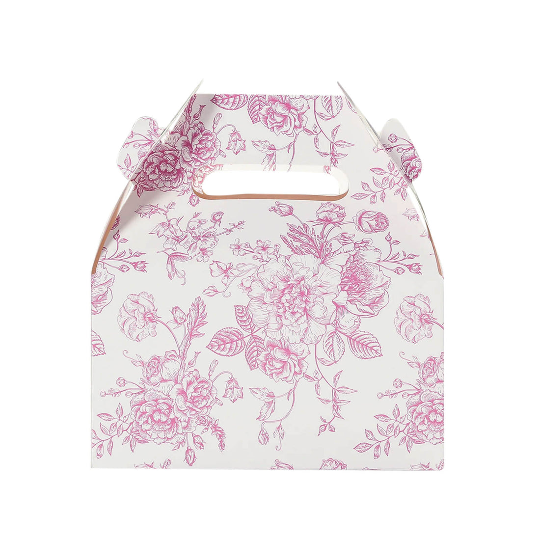 25-Pack White & Pink Gable Favor Boxes | eFavormart