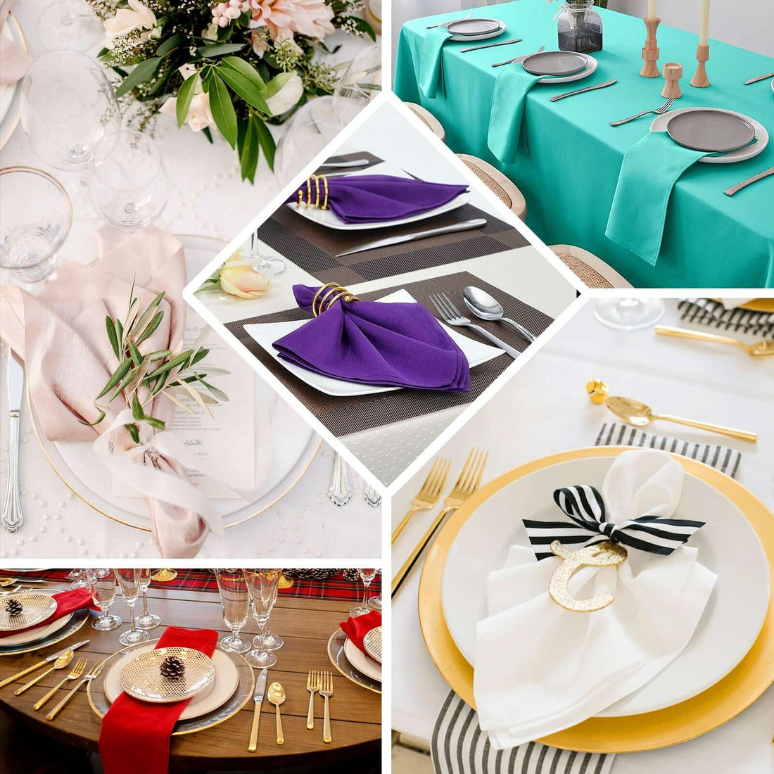 Polyester Dinner Napkins 20"x20" Pink | eFavormart