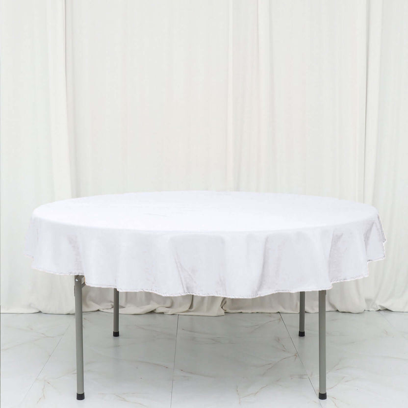 Polyester Round Tablecloth 70" White | eFavormart