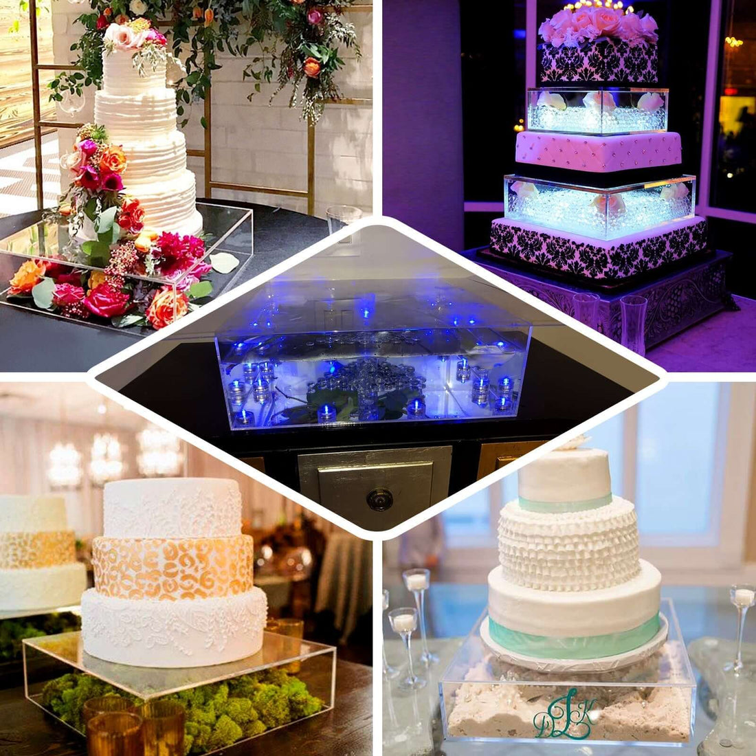 Silver Acrylic Cake Box Stand 18x18" | eFavormart