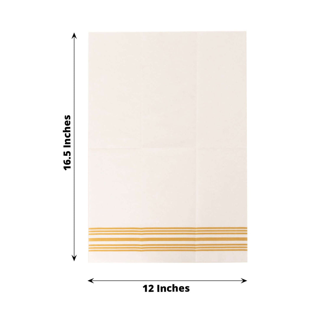Linen-Like Paper Guest Towels 8"x4" White with Gold Lines | eFavormart