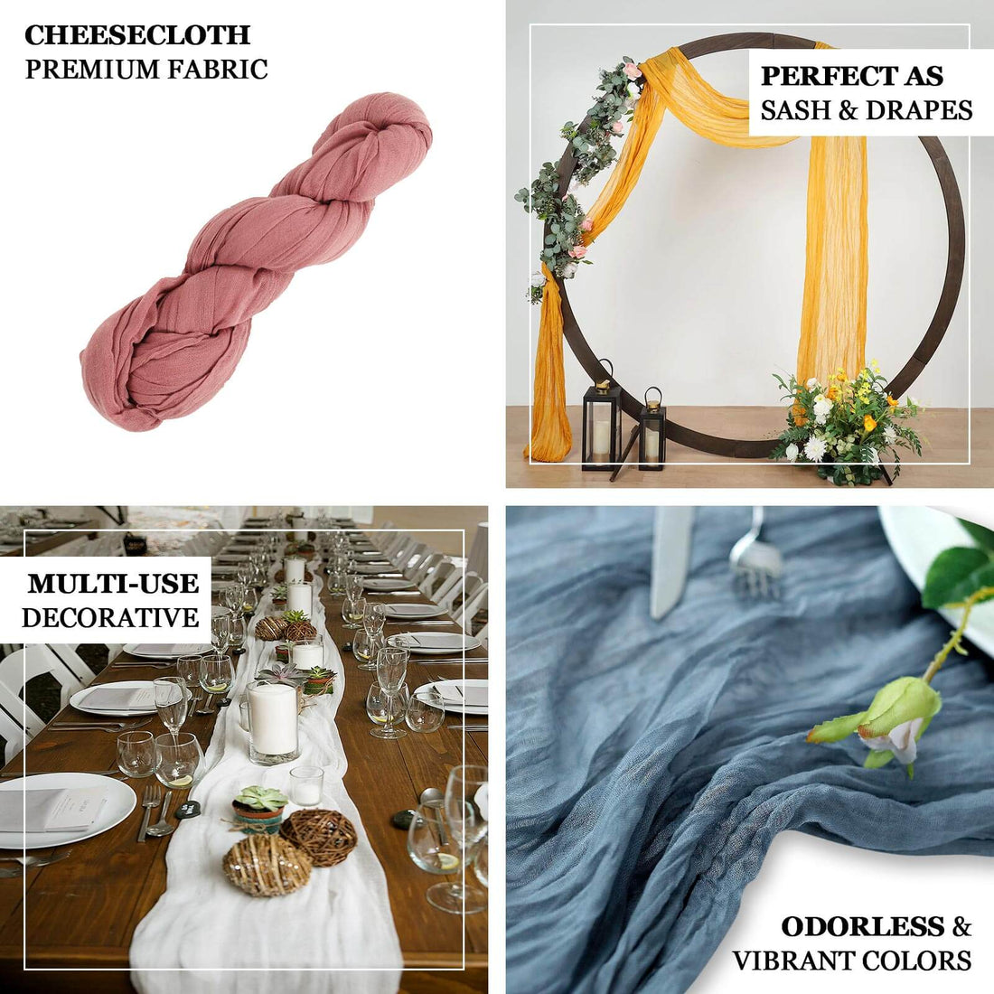 Ivory Gauze Cheesecloth Draping Fabric 20ft | eFavormart