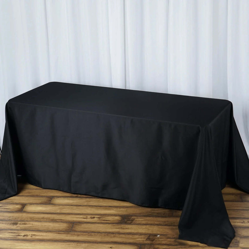 Premium Polyester Tablecloth 90"x132" Black | eFavormart