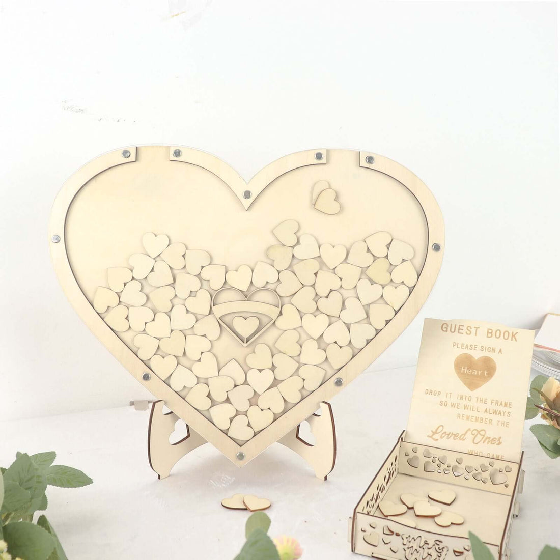 13" Rustic Heart Drop Top Frame Wedding Guest Book | eFavormart
