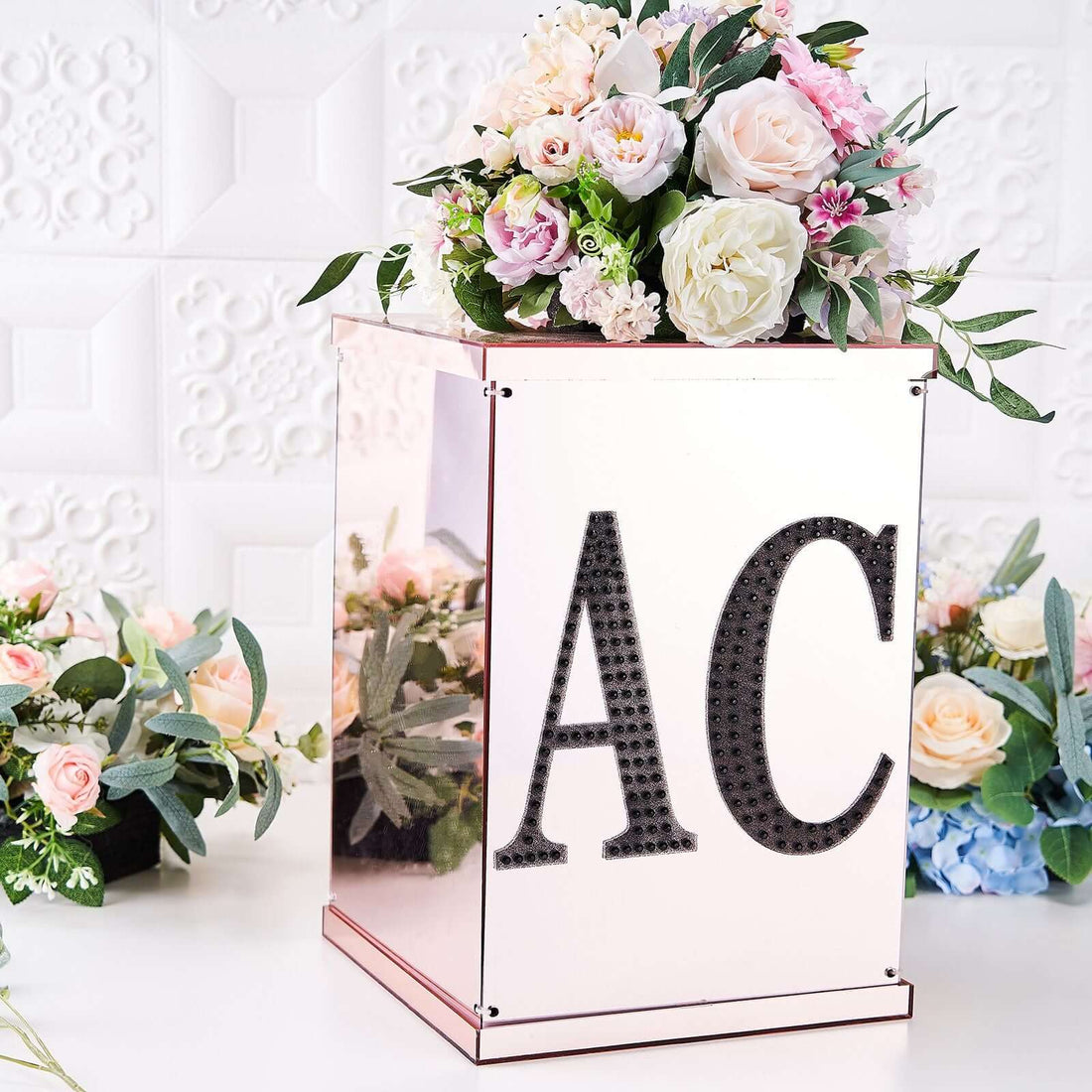 8" Rhinestone Sticker Letters "X" Black | eFavormart