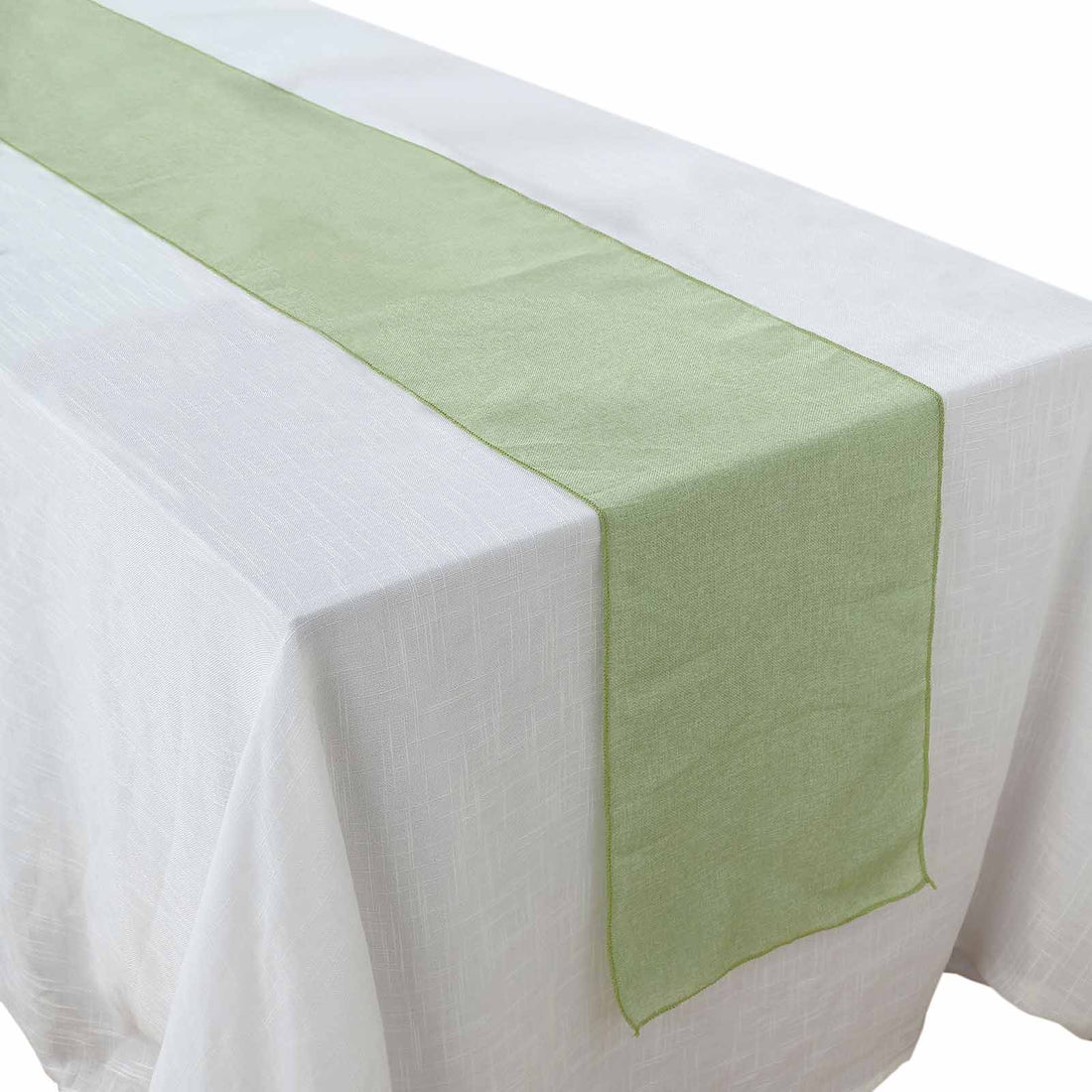 Faux Linen Runner 14"x108" Sage Green | eFavormart