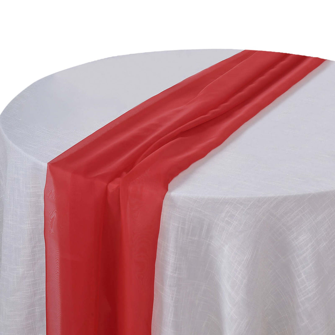 Premium Chiffon Table Runner 6ft Red | eFavormart