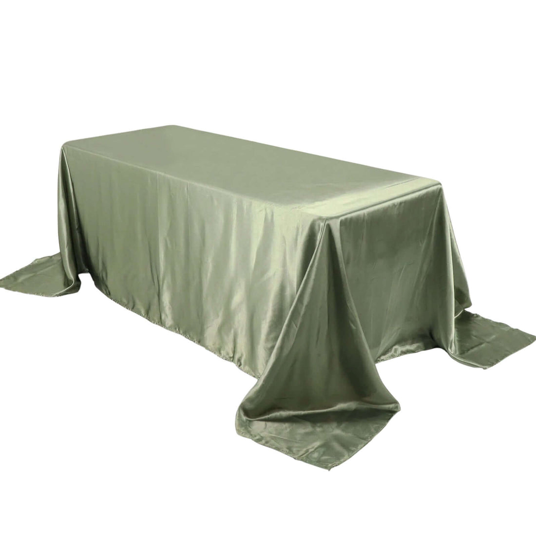 Satin Tablecloth 90"x132" Dusty Sage Green | eFavormart