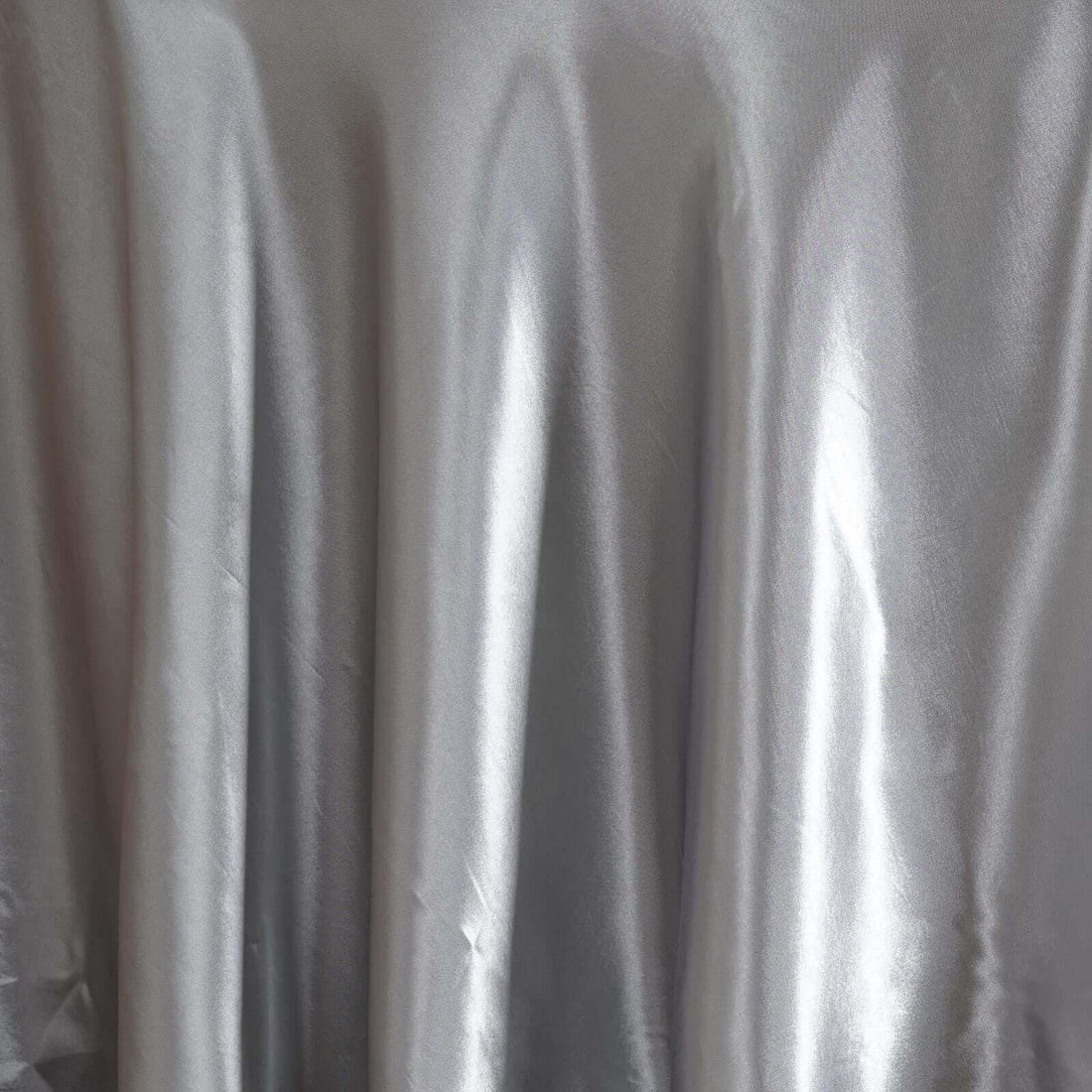 Satin Round Tablecloth 120" Silver | eFavormart