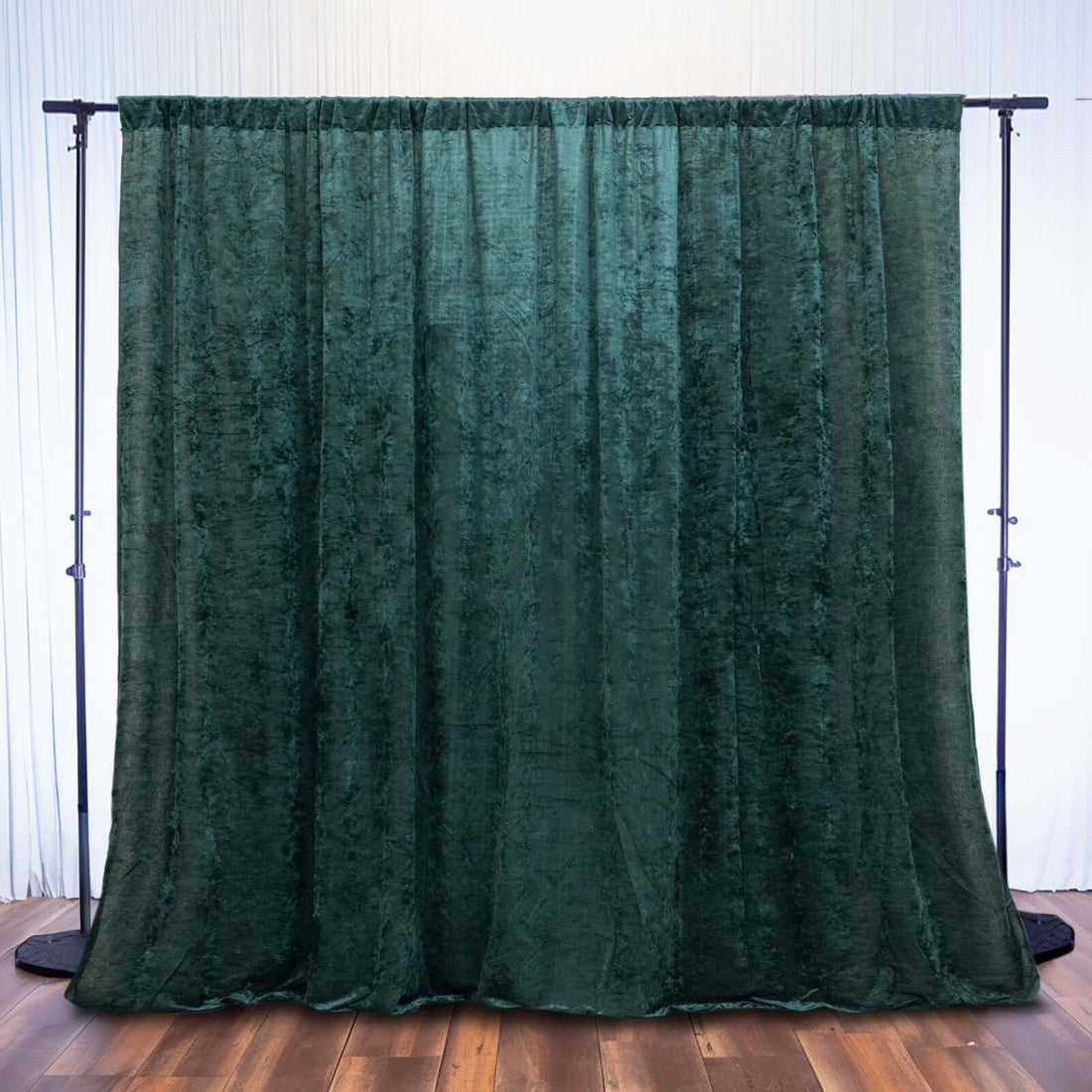 Hunter Green Velvet Backdrop Drape Curtain 8ftx8ft | eFavormart