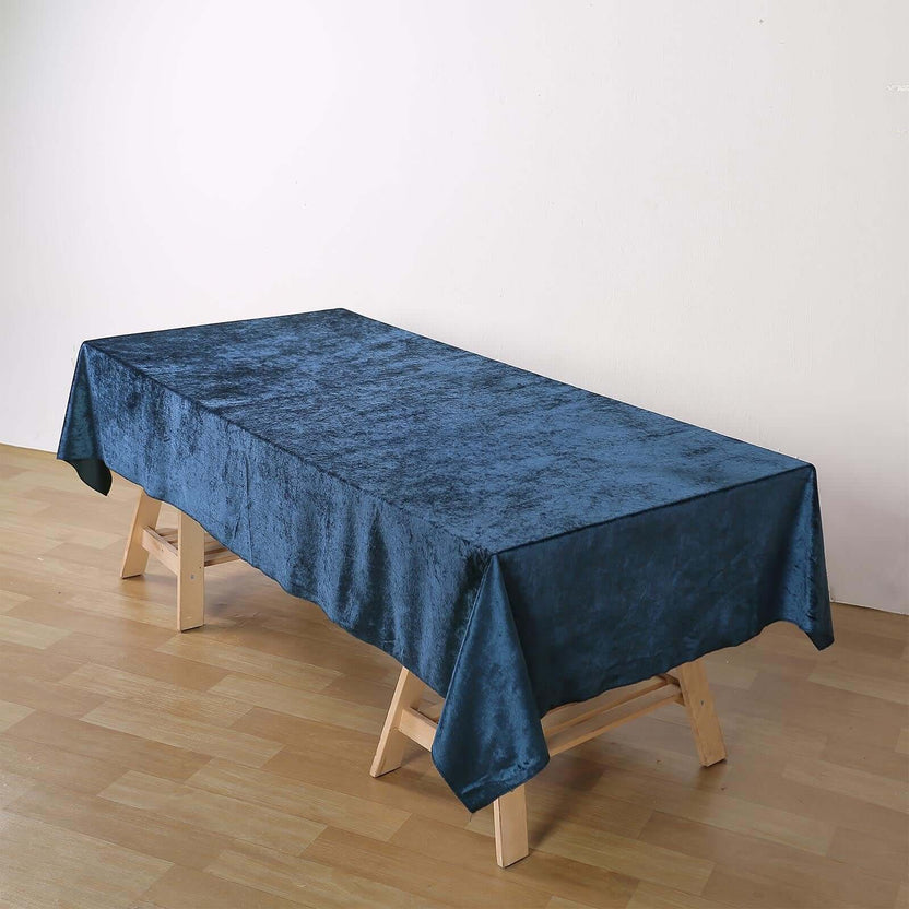 Velvet Tablecloth 60"x102" Navy Blue | eFavormart
