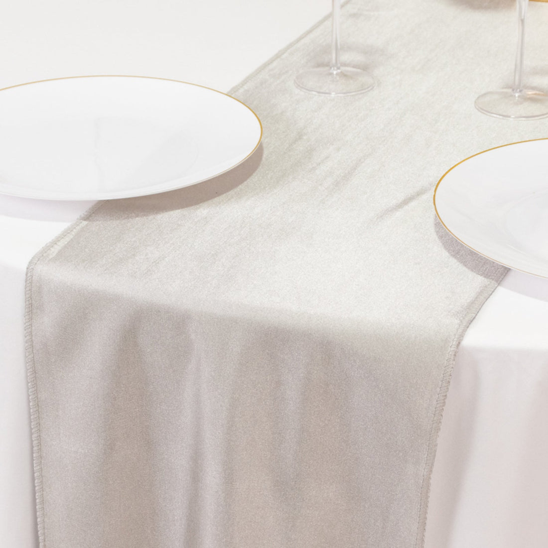 Scuba Table Runner 12"x108" Shimmer Silver | eFavormart