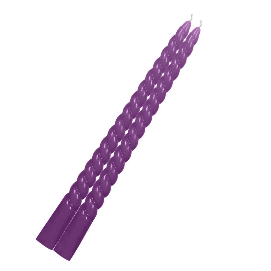12-Pack Purple Spiral Taper Candles 11" | eFavormart