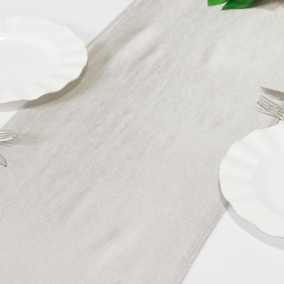 Scuba Table Runner 12"x108" Shimmer Silver | eFavormart