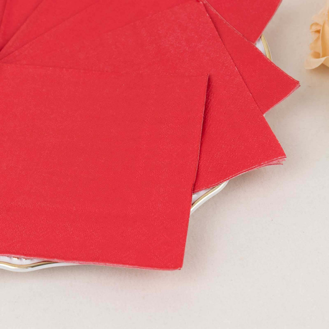Disposable Paper Beverage Napkins 5"x5" Red | eFavormart