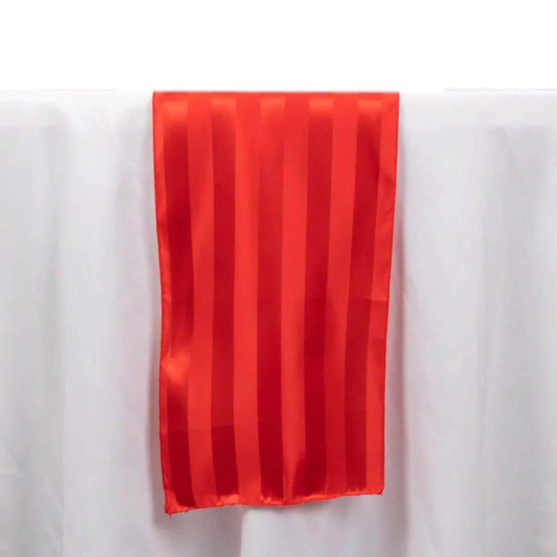 Satin Stripe Table Runner 12"x108" Red | eFavormart