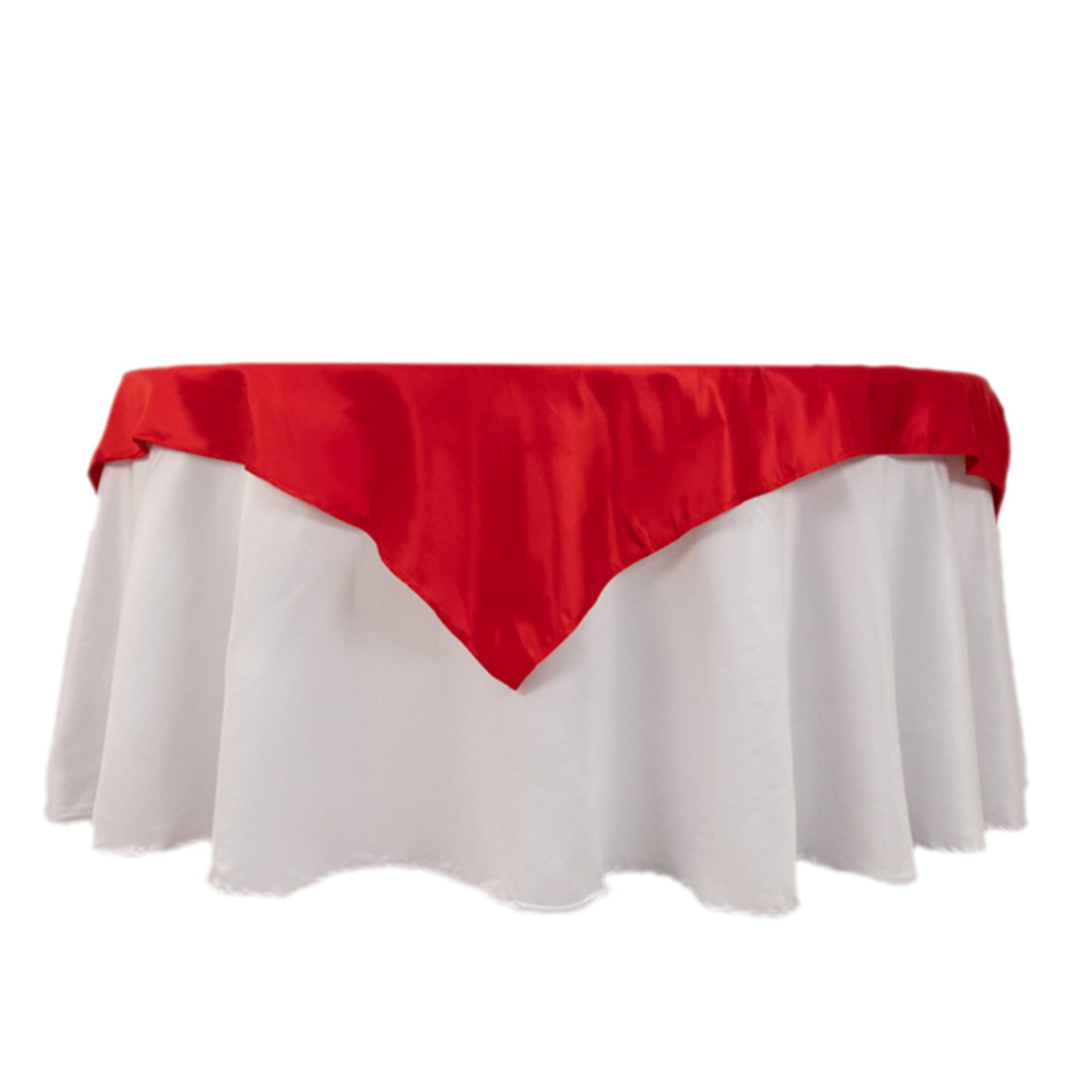 Lamour Satin Square Overlay 54"x54" Red | eFavormart