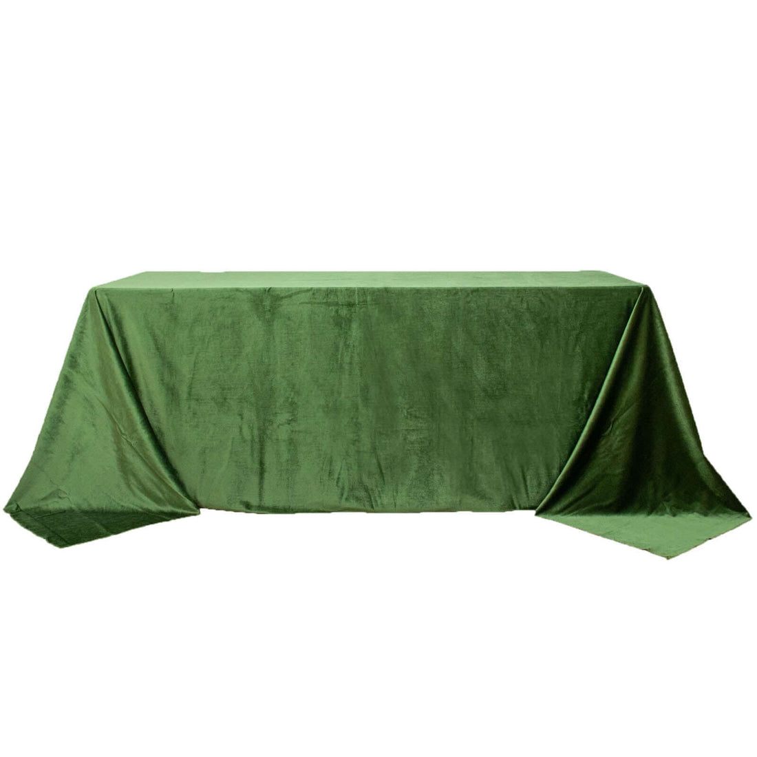 Velvet Tablecloth 90"x132" Olive Green | eFavormart
