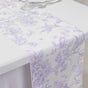 White Lavender Floral Table Runner 12"x108" | eFavormart