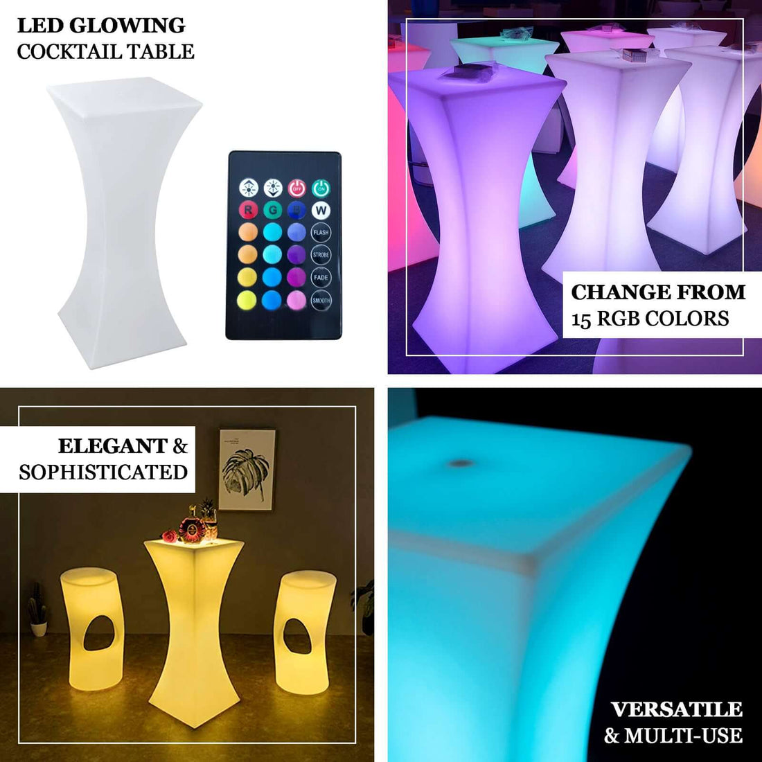 18x43" LED Light-Up Cocktail Table | eFavormart
