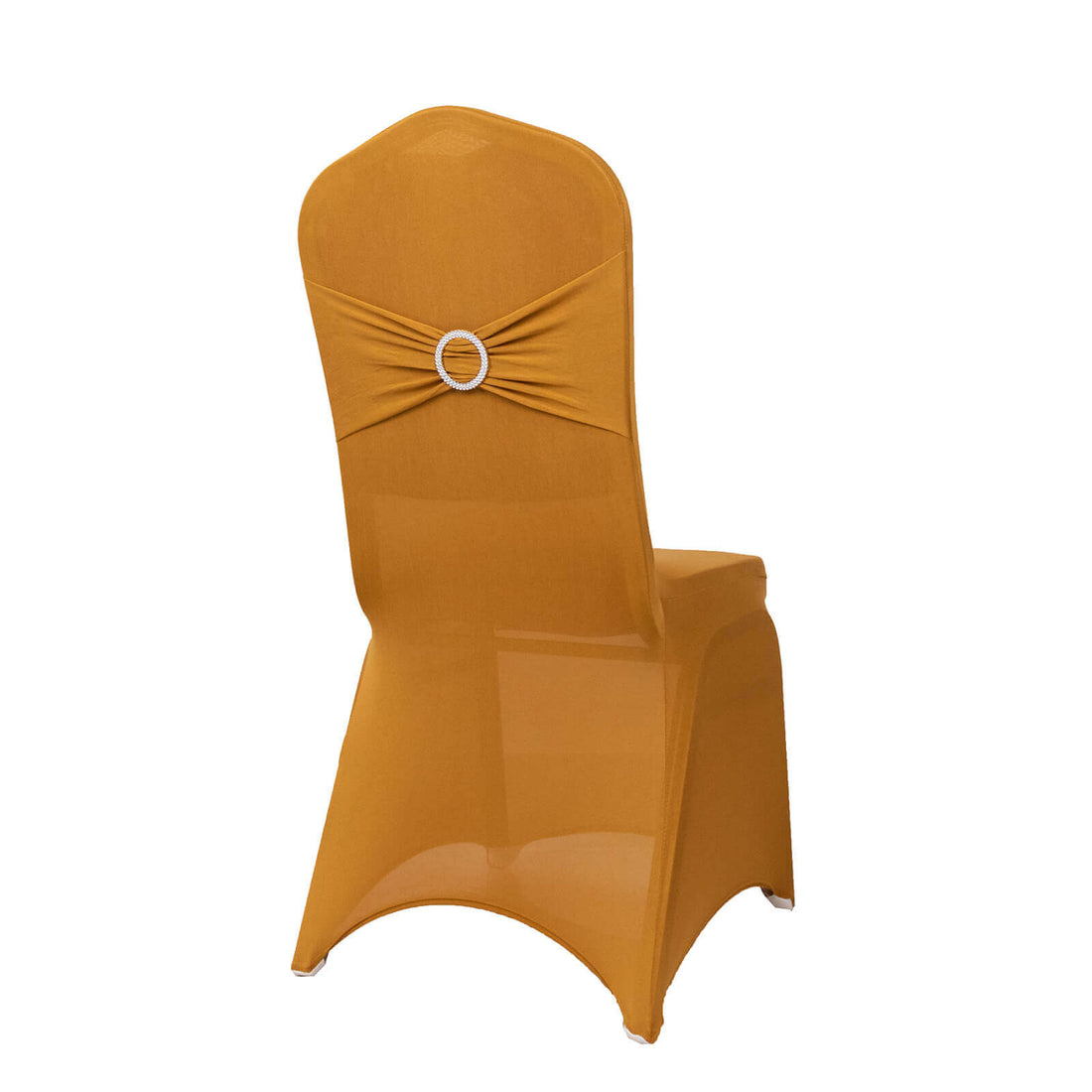 Spandex Banquet Chair Cover & Buckle Sash Gold | eFavormart
