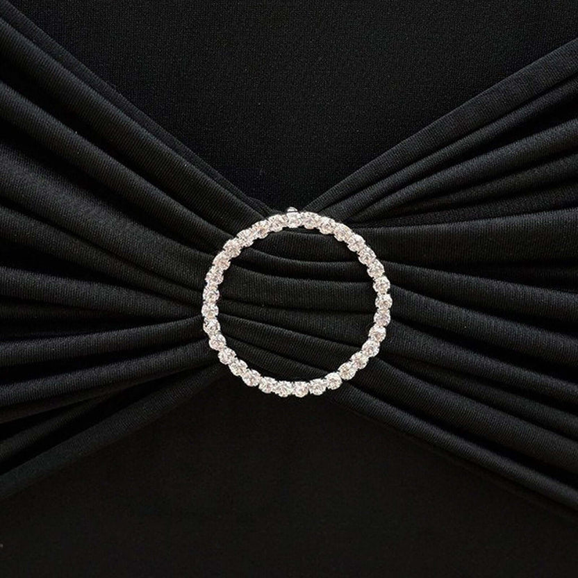Rhinestone Circle Sash Buckle 2" Silver | eFavormart