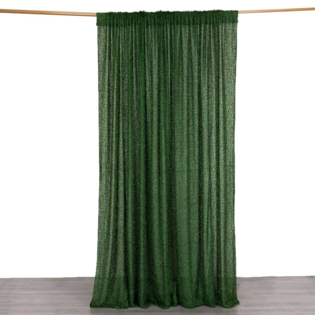 Green Fringe Polyester Backdrop Drape Curtain 8ftx8ft | eFavormart
