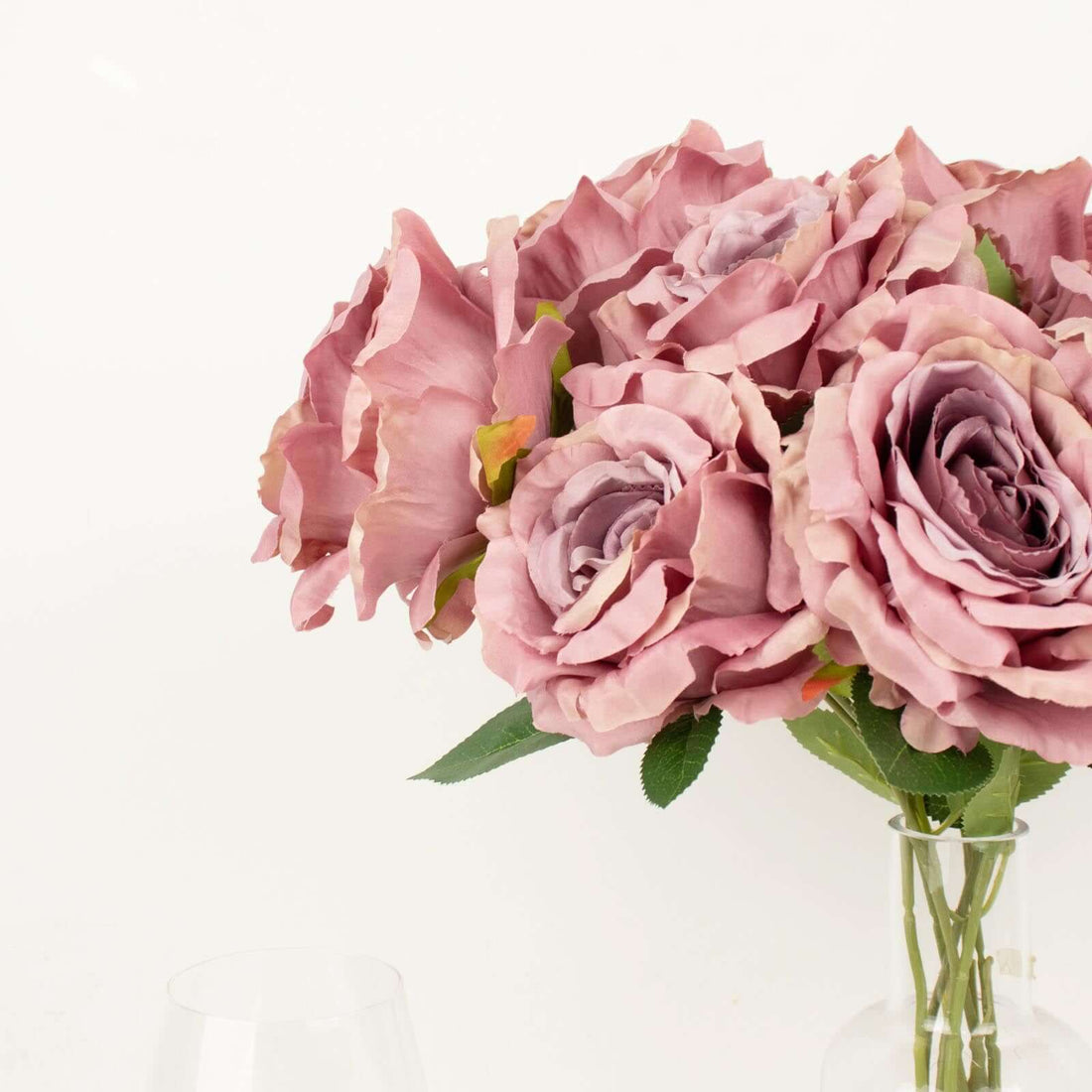 Dusty Rose Silk Jumbo Rose Bouquet | eFavormart