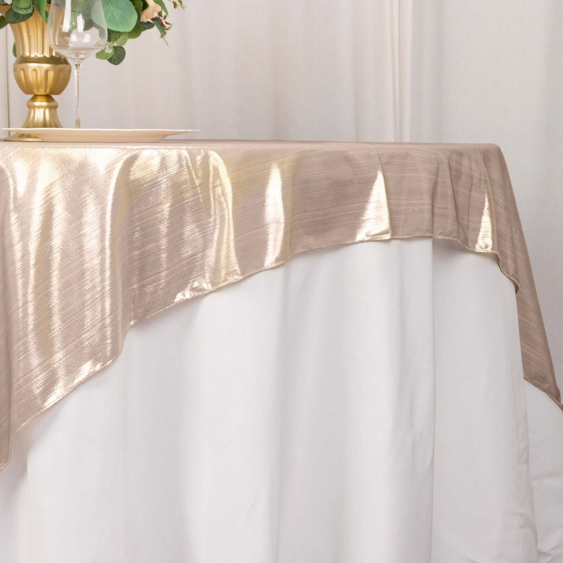 Sequin Dots Table Overlay 72"x72" Blush | eFavormart