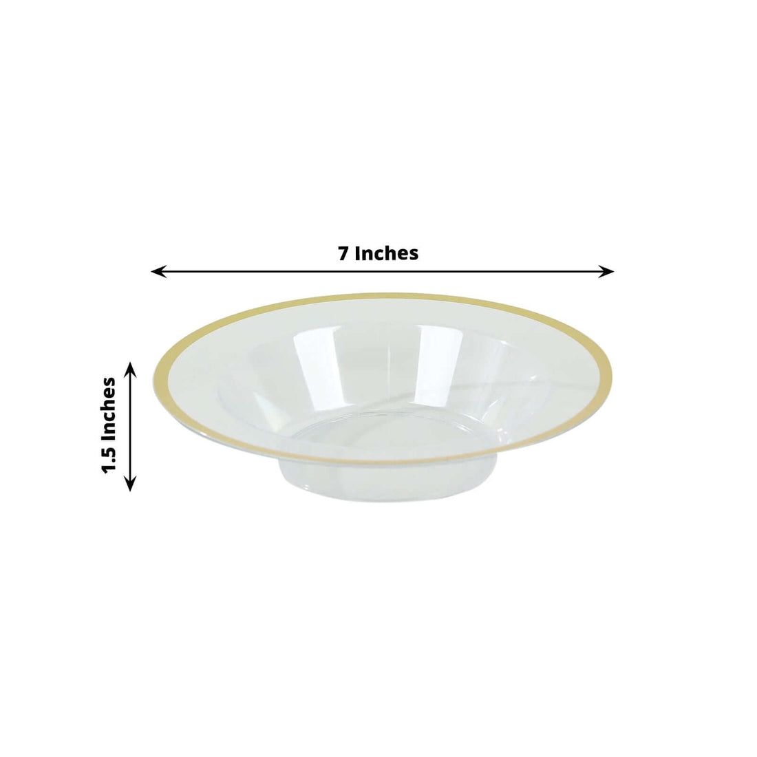 Clear Plastic Serving Bowls with Gold Rim 12oz | eFavormart