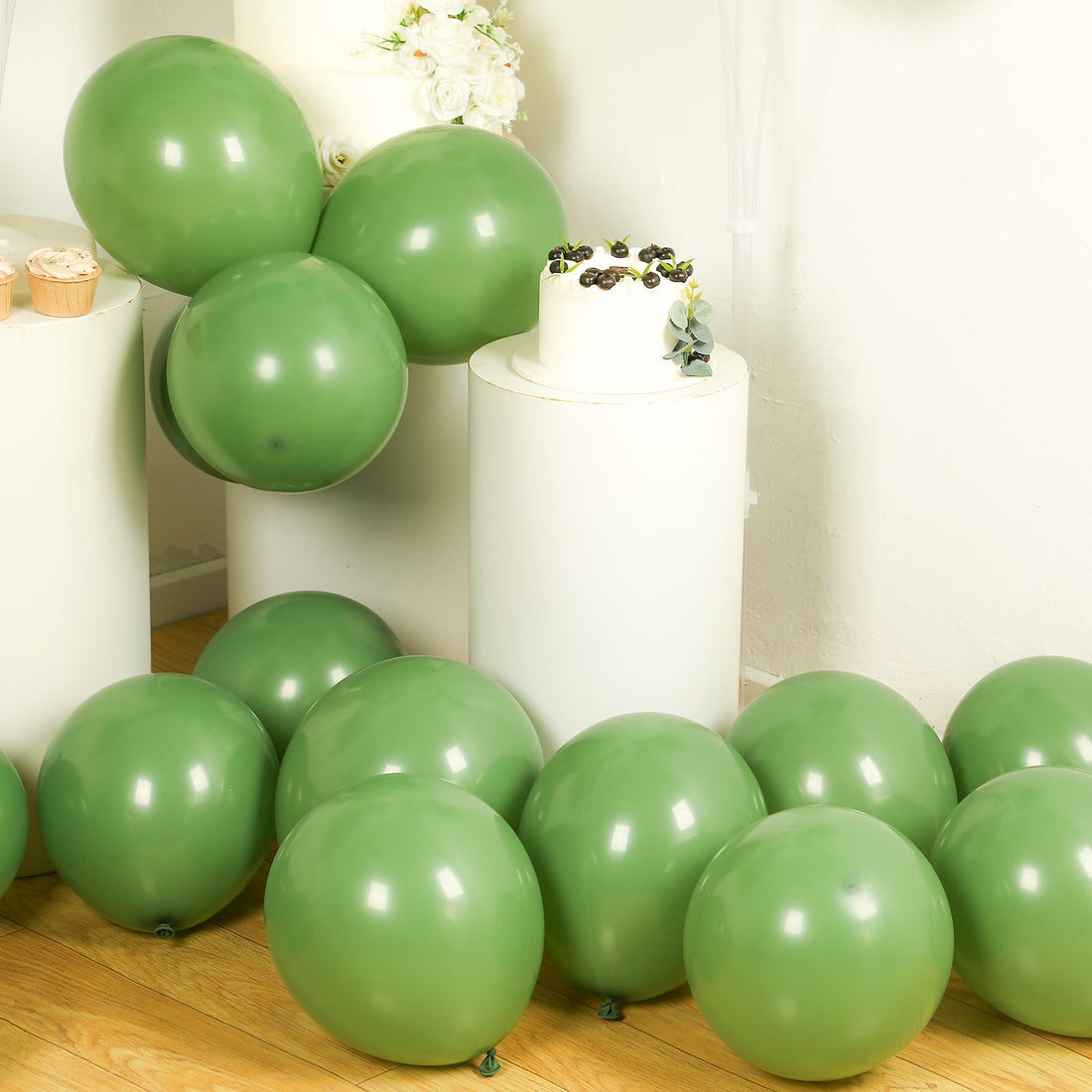 12" Pastel Dusty Sage Green Biodegradable Balloons | eFavormart