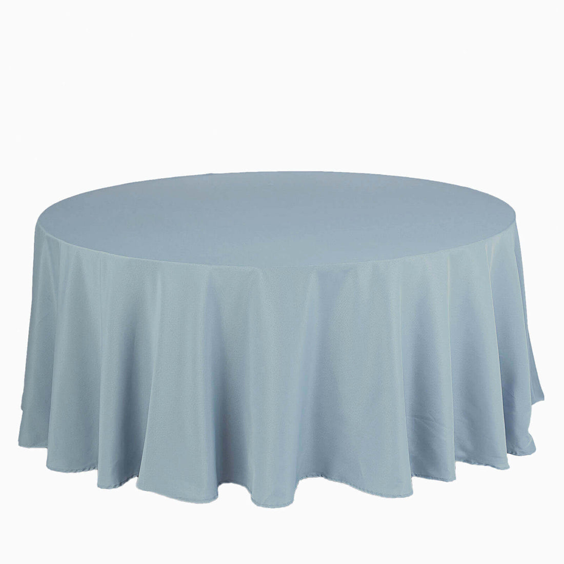 Polyester Round Tablecloth 132" Dusty Blue | eFavormart