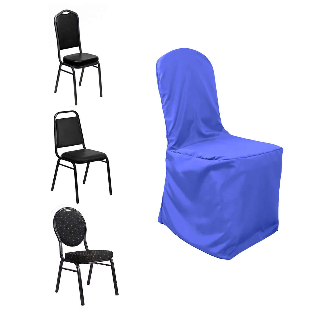 Polyester Banquet Chair Covers Royal Blue | eFavormart
