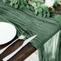 Cheesecloth Table Runner 10ft Olive Green | eFavormart