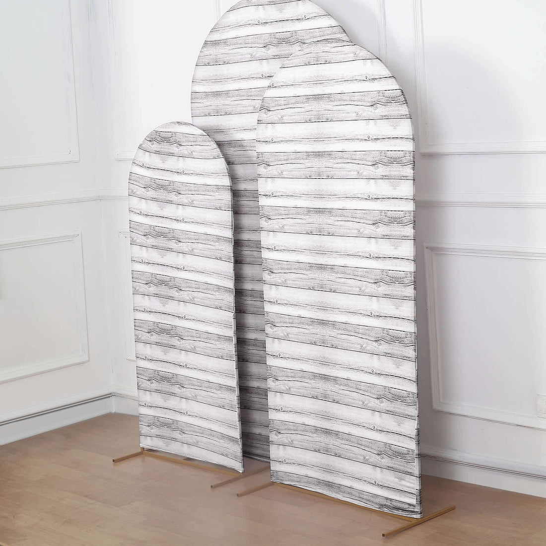 White Rustic Wood Plank Arch Covers Set | eFavormart