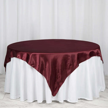 Satin Table Overlay 72"x72" Burgundy | eFavormart