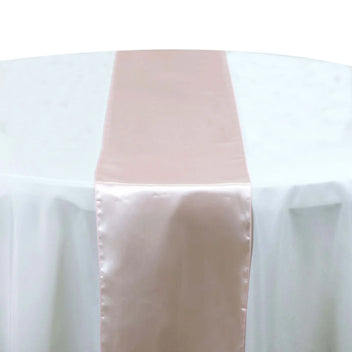 Satin Table Runner 12"x108" Blush | eFavormart