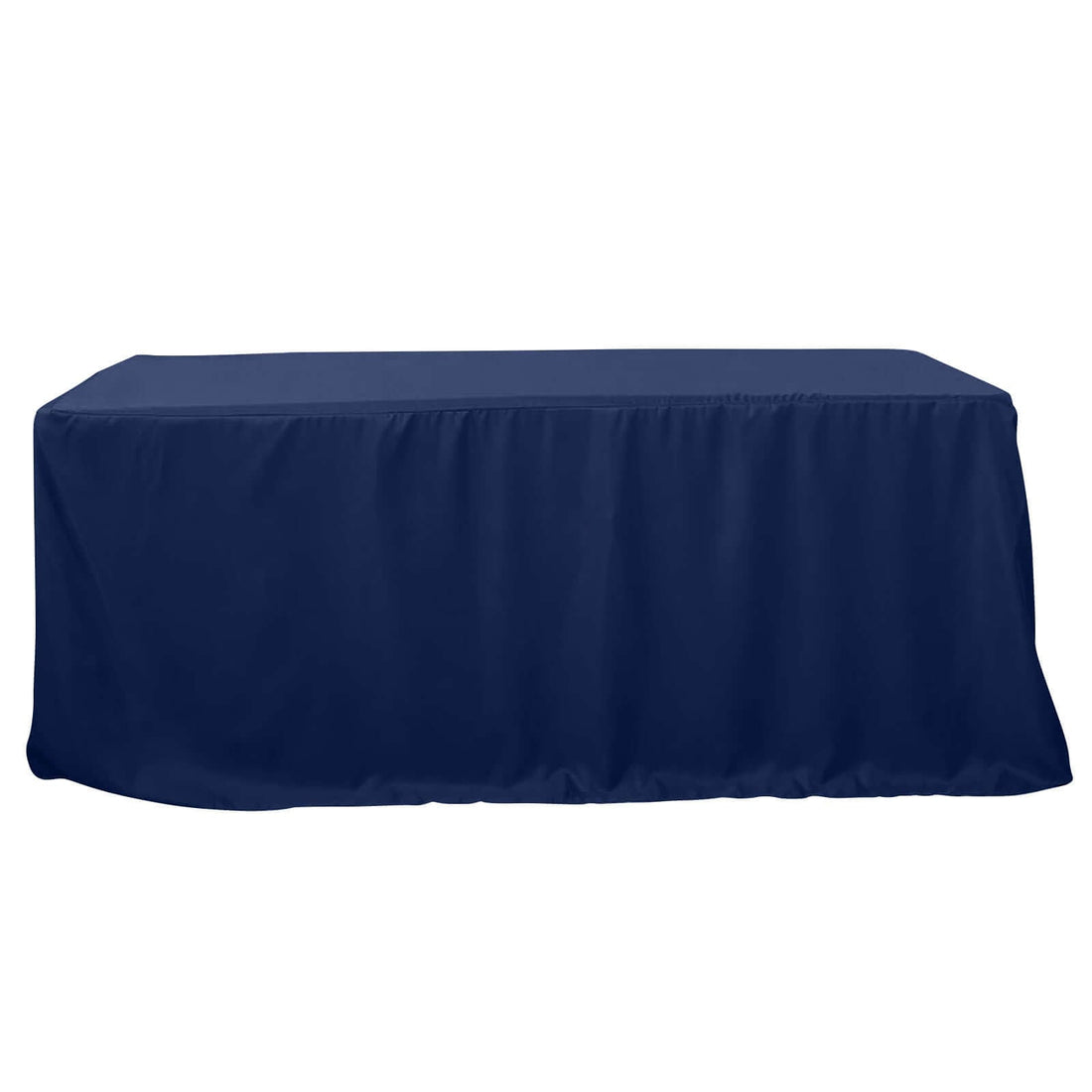 Fitted Polyester Tablecloth 96"x30" Navy Blue | eFavormart