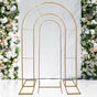 6ft & 8ft Gold Metal Double Arch Backdrop | eFavormart