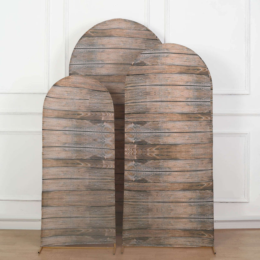 Brown Rustic Wood Wedding Arch Covers Set | eFavormart